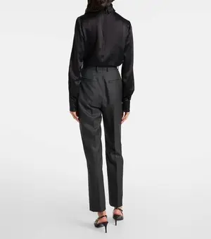 Dolce & Gabbana Slim Fit Wool Pants - Grey