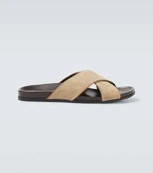 Manolo Blahnik Chiltern Suede Slides - Green
