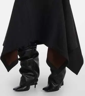 Attico Asymmetric Cotton Midi Skirt