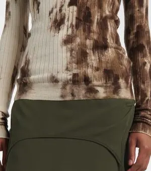 Attico Printed Cashmere And Silk Polo Sweater