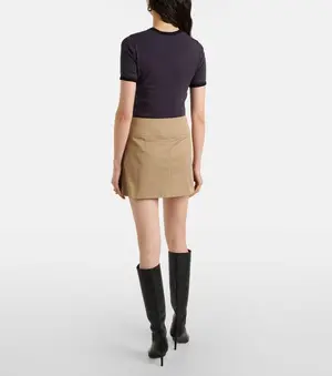 COURREGES Belted Polycotton Miniskirt