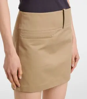 COURREGES Belted Polycotton Miniskirt