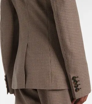 Stella McCartney Checked Virgin Wool Blazer - Neutrals