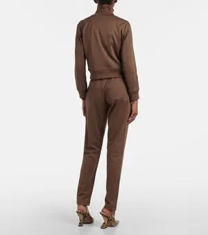 Attico Zip-up Cotton-blend Fleece Sweatshirt