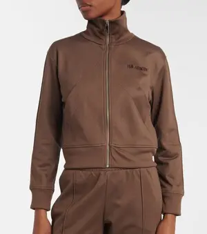Attico Zip-up Cotton-blend Fleece Sweatshirt