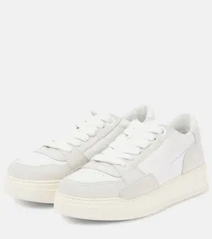 Hogan H667 Suede-trimmed Leather Sneakers