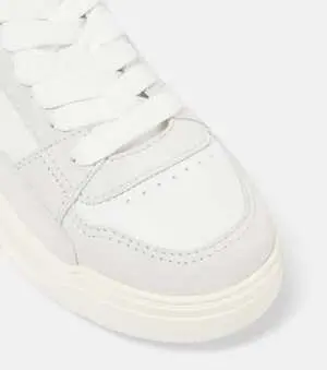 Hogan H667 Suede-trimmed Leather Sneakers