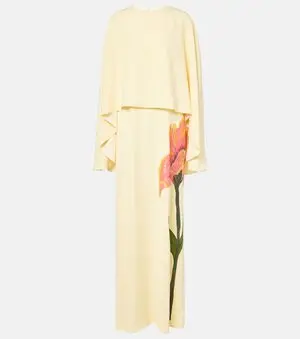 Costarellos Meena Floral Crêpe Gown - Yellow