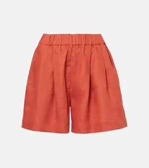 Asceno Zurich Linen Shorts - Brown