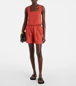 Asceno Zurich Linen Shorts - Brown