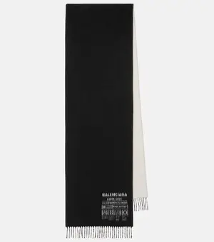 Balenciaga Cashmere And Wool Scarf - Black