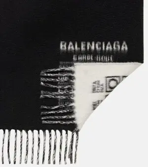 Balenciaga Cashmere And Wool Scarf - Black
