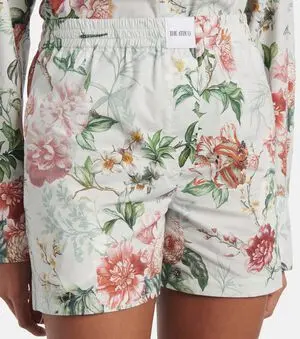 Attico Floral Cotton Poplin Shorts - Multicoloured