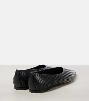 Alaïa Dégradé Fishnet Leather Ballet Flats