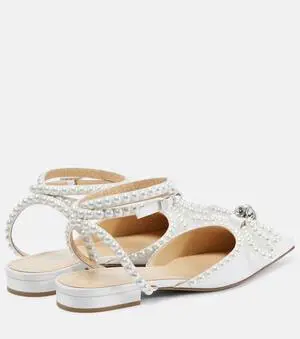 Mach & Mach Double Bow Embellished Ballet Flats