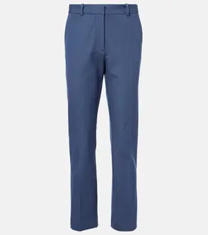 JOSEPH Coleman Cropped Gabardine Slim Pants - Blue