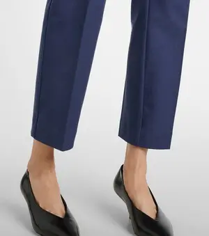 JOSEPH Coleman Cropped Gabardine Slim Pants - Blue