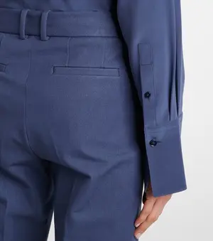 JOSEPH Coleman Cropped Gabardine Slim Pants - Blue
