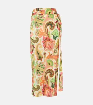Etro Floral Cotton And Silk Beach Cover-up - Multicoloured