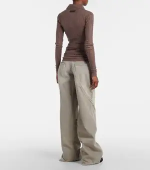 Attico Embellished Cotton Polo Sweater - Beige