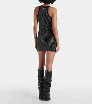 Attico Embellished Mini Dress - Black