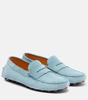 TOD'S Suede Penny Loafers - Blue