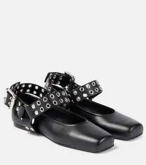 Studded Mary Jane Flats