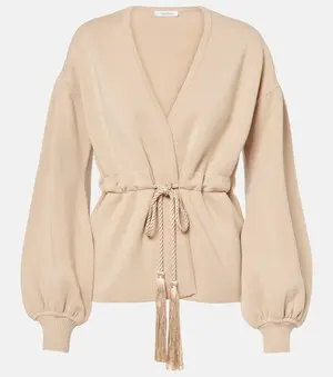 Max Mara Max Mara Tiberio Belted Virgin Wool Cardigan Beige