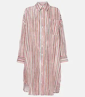 Bottega Veneta Silk Midi Shirt Dress - Red