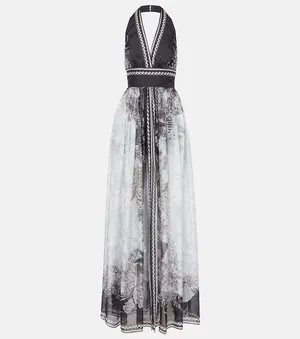 Elie Saab Printed Maxi Dress - Black