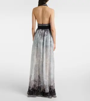 Elie Saab Printed Maxi Dress - Black