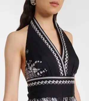 Elie Saab Printed Maxi Dress - Black
