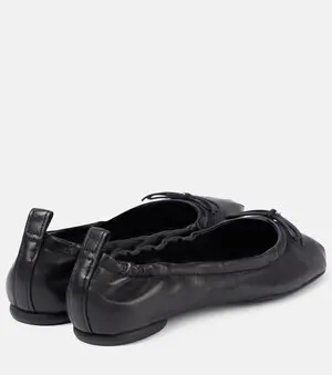 Hogan H684 Leather Ballet Flats - Black
