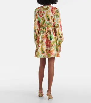 Etro Floral Cotton And Silk Minidress