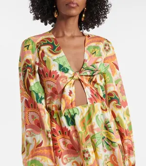Etro Floral Cotton And Silk Minidress