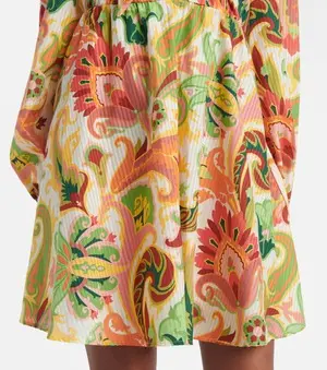 Etro Floral Cotton And Silk Minidress