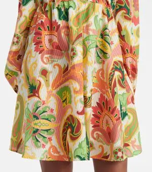 Etro Floral Cotton And Silk Minidress