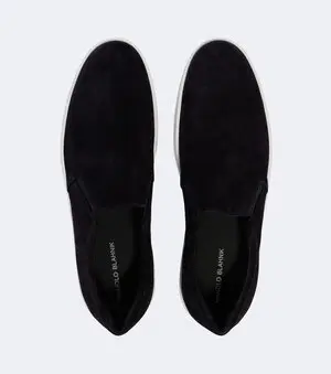 Manolo Blahnik Nadores Suede Slip-on Sneakers - Blue