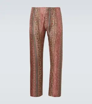 Etro Etro Paisley Printed Straight Leg Pants Red