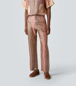 Etro Paisley Printed Straight Leg Pants - Red