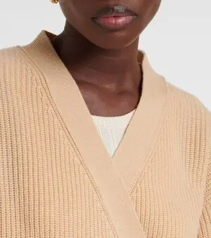 Jardin Des Orangers Wool And Cashmere Wrap Cardigan - Brown