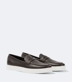 Manolo Blahnik Ellis Leather Loafers - Brown