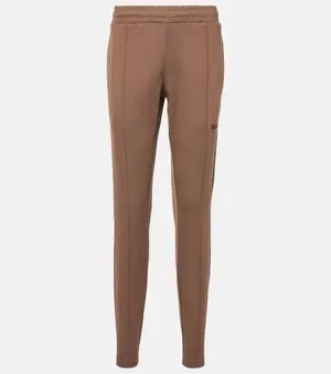 Attico Logo Cotton-blend Jersey Sweatpants - Brown