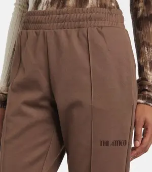 Attico Logo Cotton-blend Jersey Sweatpants - Brown