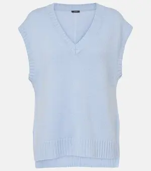 JOSEPH Sleeveless Cashmere Vest - Blue