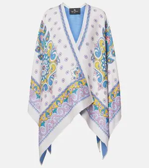 Etro Paisley Wool-blend Cape - Multicoloured