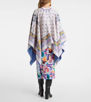 Etro Paisley Wool-blend Cape - Multicoloured