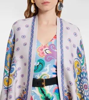 Etro Paisley Wool-blend Cape - Multicoloured