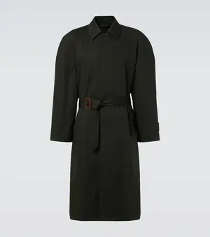 Balenciaga Belted Cotton Car Coat