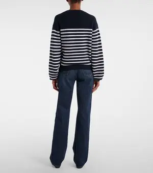 Khaite Viola Striped Cashmere-blend Sweater - Blue